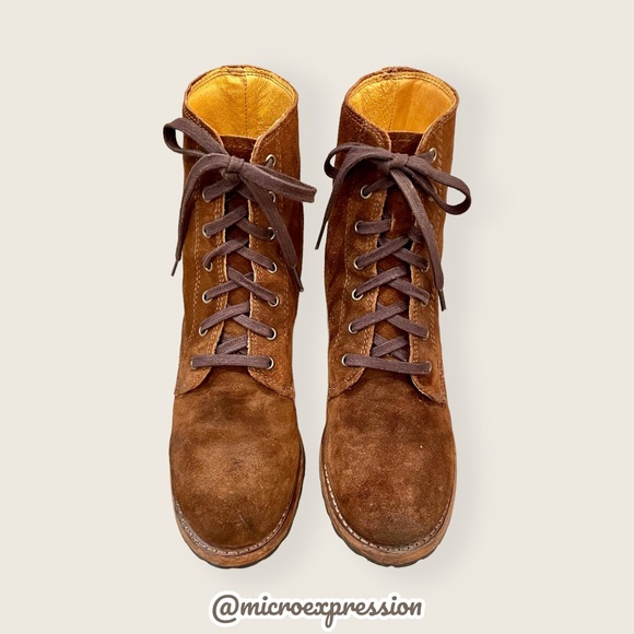 Frye | Shoes | 399 Frye Sabrina 6g Lace Up Genuine Leather Brown Suede ...